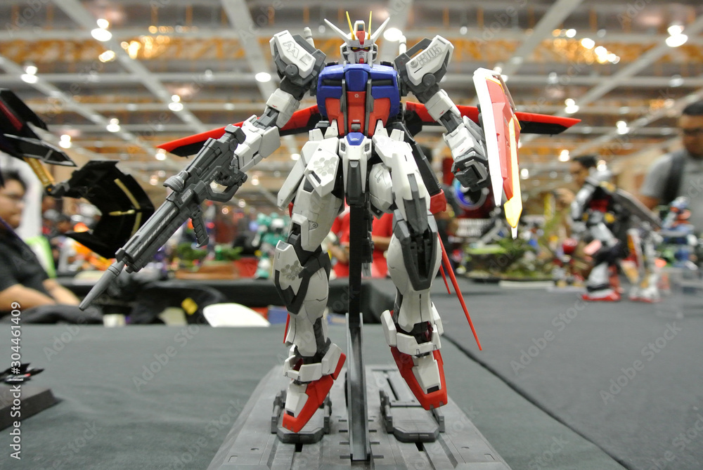 KUALA LUMPUR, MALAYSIA -MARCH 31, 2018: Selected focused of Mobile Suit ...