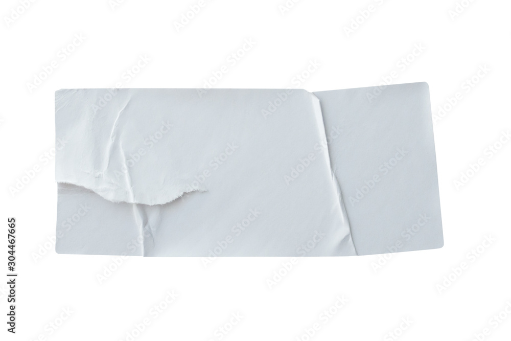 Torn paper sticker label isolated on white background Stock Photo ...