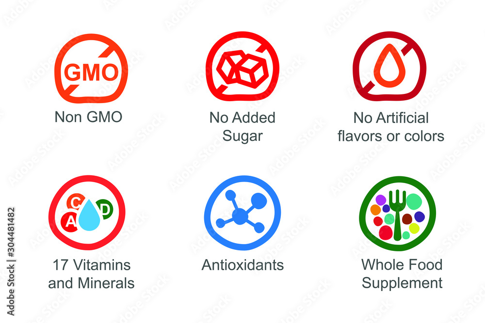 food icons ingredient label Stock Vector | Adobe Stock