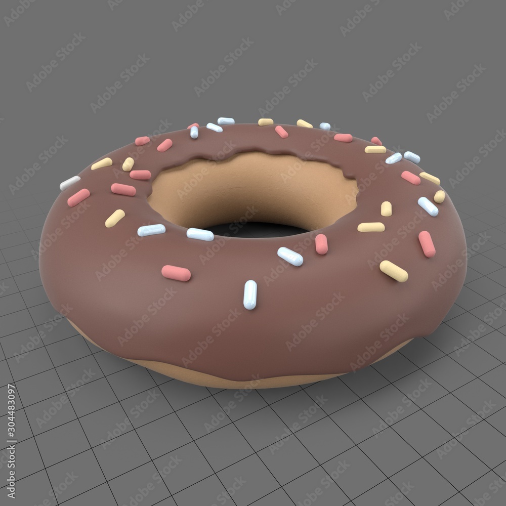 Donut with sprinkles Stock 3D asset | Adobe Stock