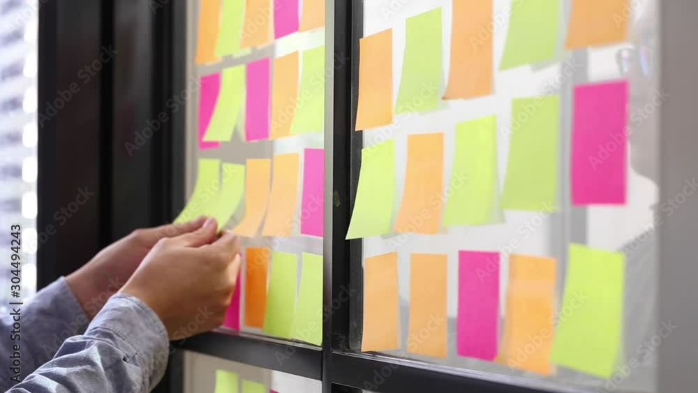 It Worker Tracking His Tasks On Kanban Board Using Task Control Of