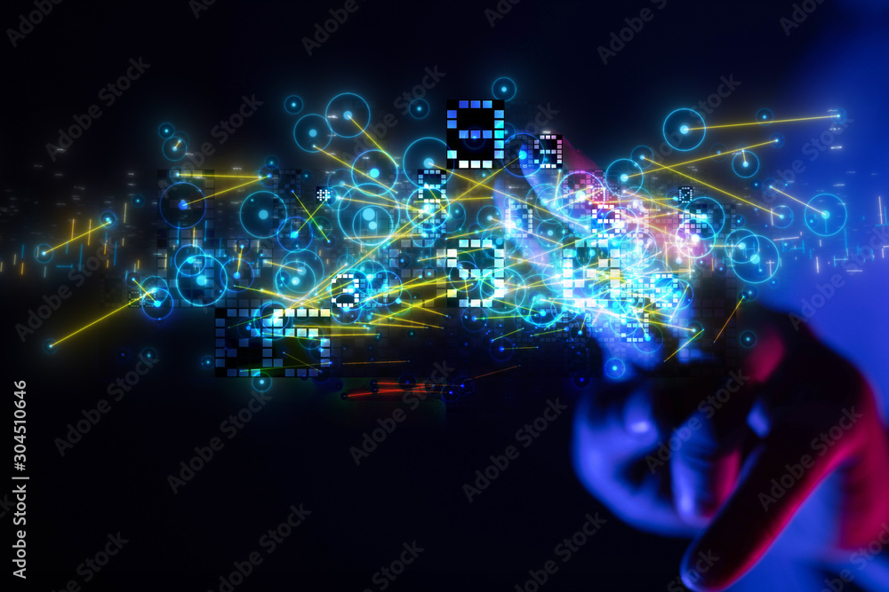 Touch screen technology. Future modern touch screen technology Stock ...