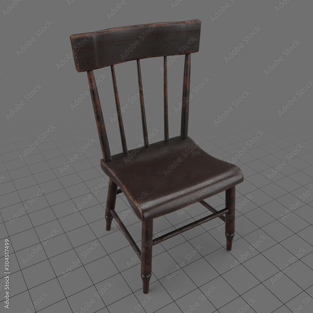 Traditional dining chair 3 Stock 3D asset | Adobe Stock
