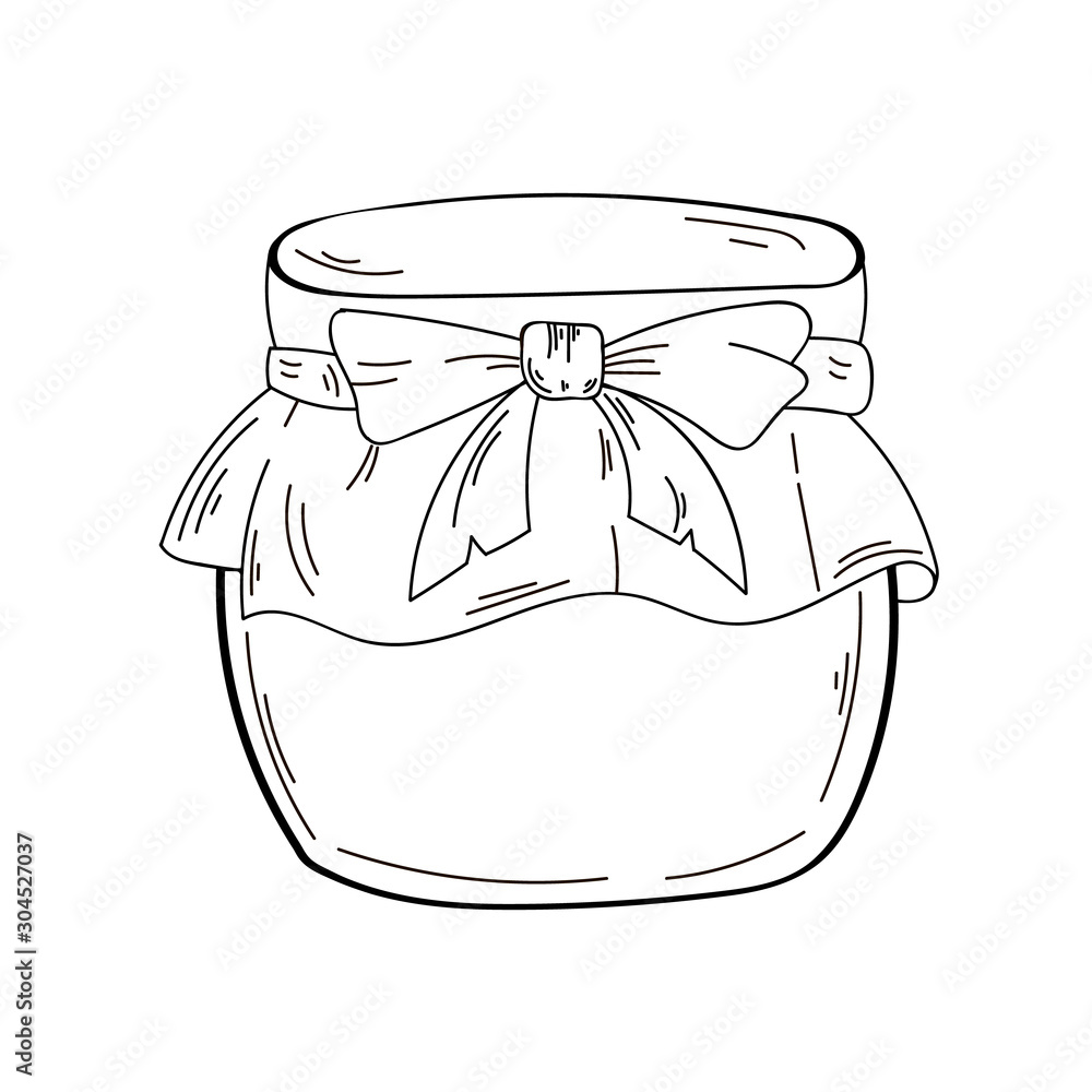 Vector drawing of decorative jar. Isolated drawing on white background ...