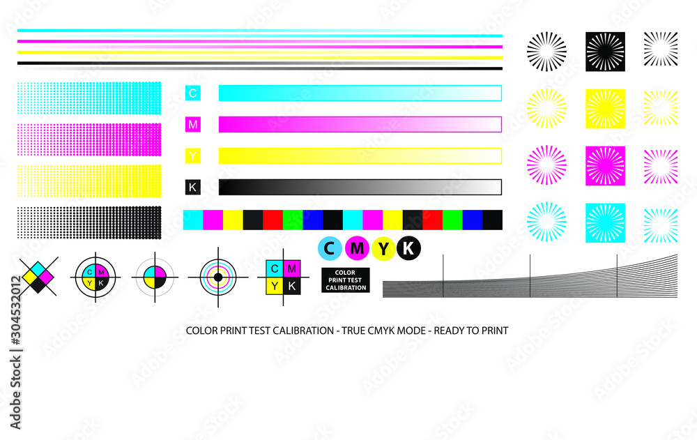 color mixing scheme or color print test calibration concept. easy to ...