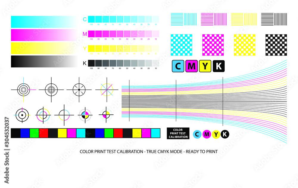 color mixing scheme or color print test calibration concept. easy to ...