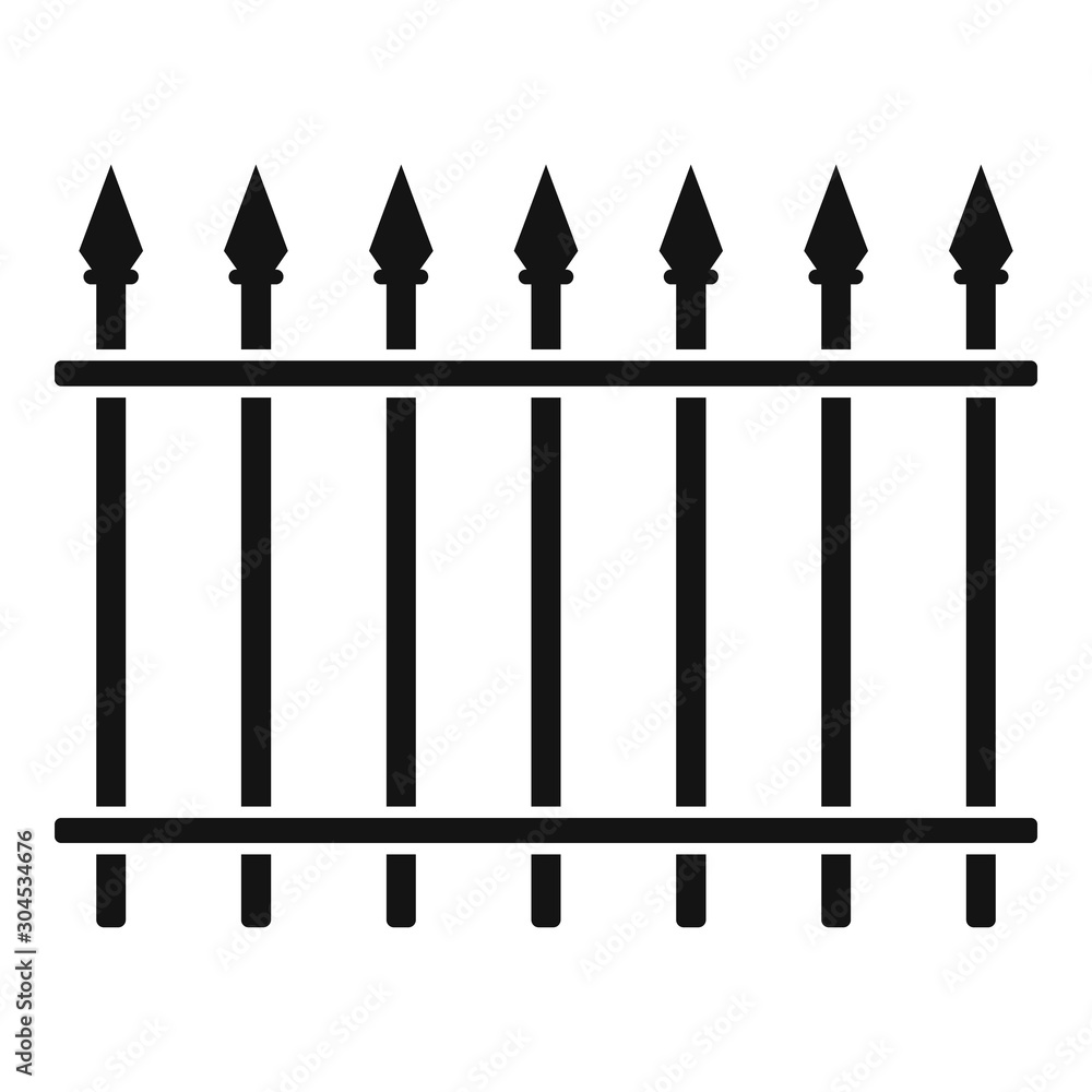 Village metal fence icon. Simple illustration of village metal fence ...