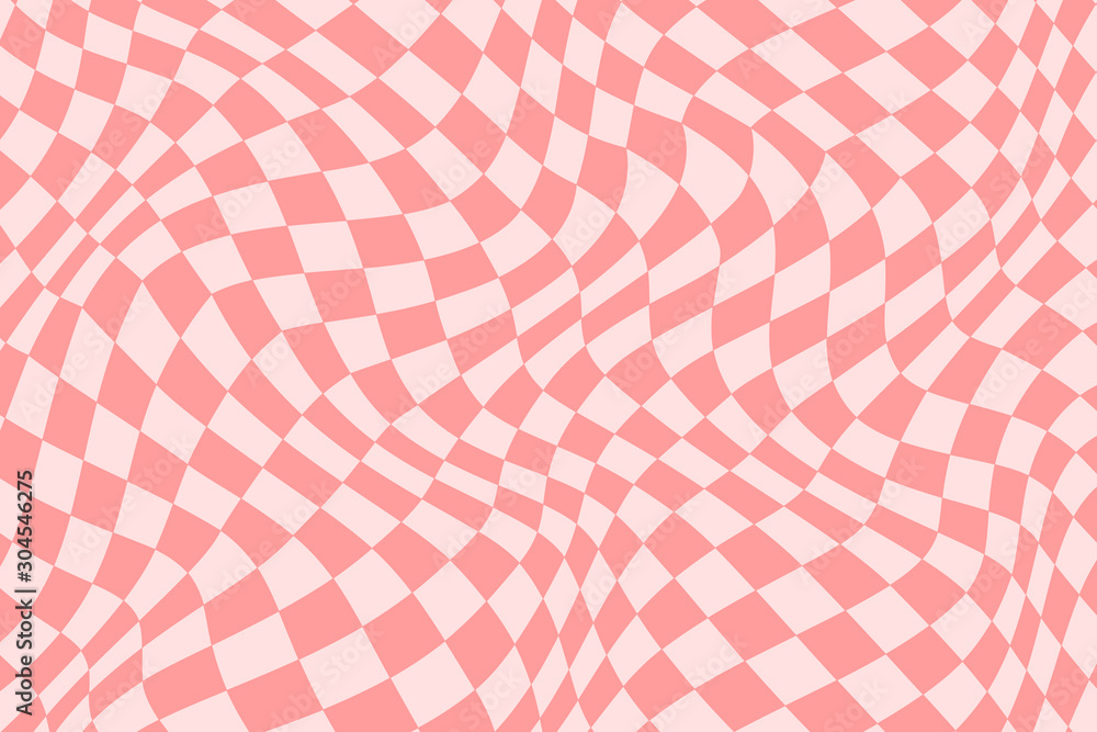 Trendy wavy background. Vector illustration of checkered pattern with ...