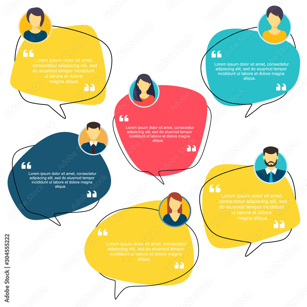 Testimonial Speech bubble concept, customer feedback for info graphic ...
