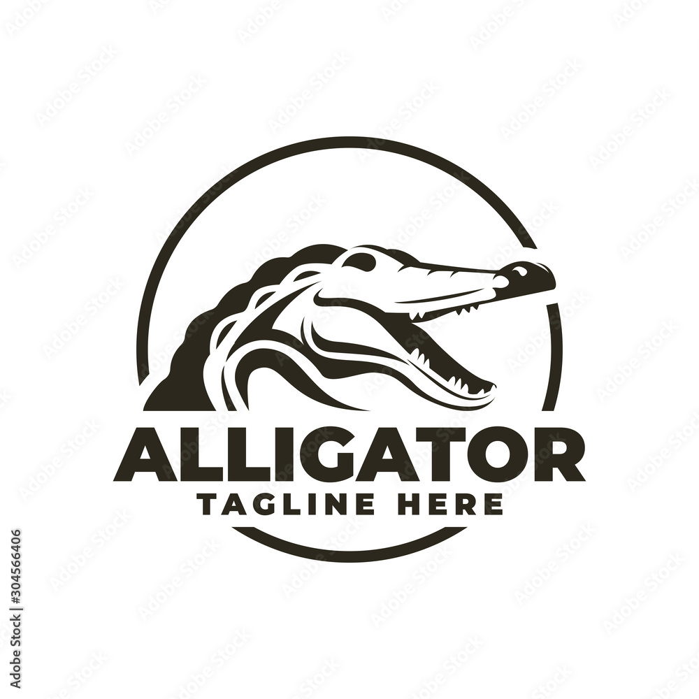 Alligator Crocodile Emblem Logo Vector Icon Illustration Stock Vector ...