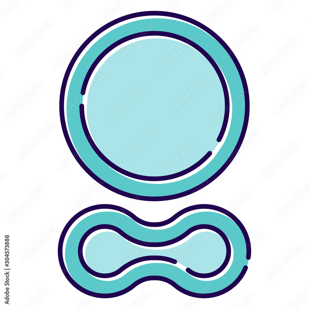 Contraceptive Ring Blue Color Icon Female Preservative Option Vaginal