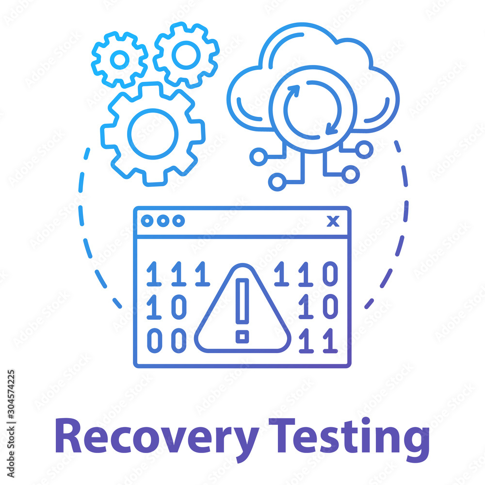 Recovery testing concept icon. Software development managment idea thin ...