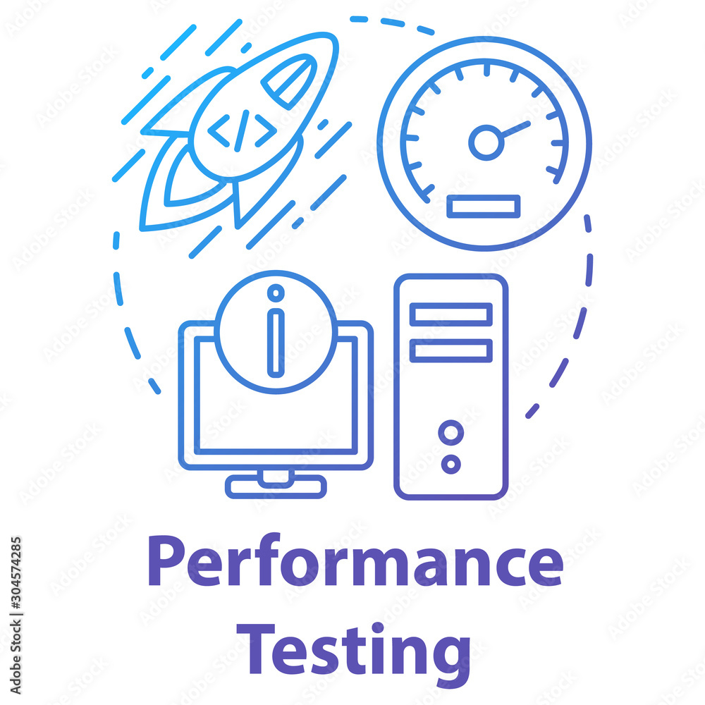 Perfomance testing concept icon. Software development idea thin line ...