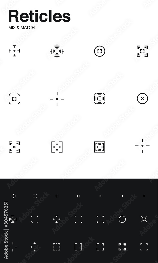 Reticles and Crosshairs - Mix and Match Stock Vector | Adobe Stock