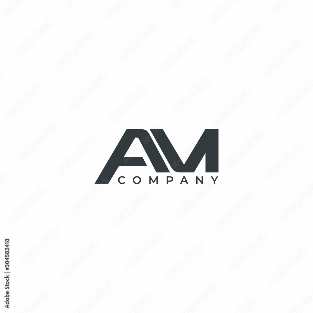 Letter AM Modern Company Logo Design Vector Template Stock Vector ...