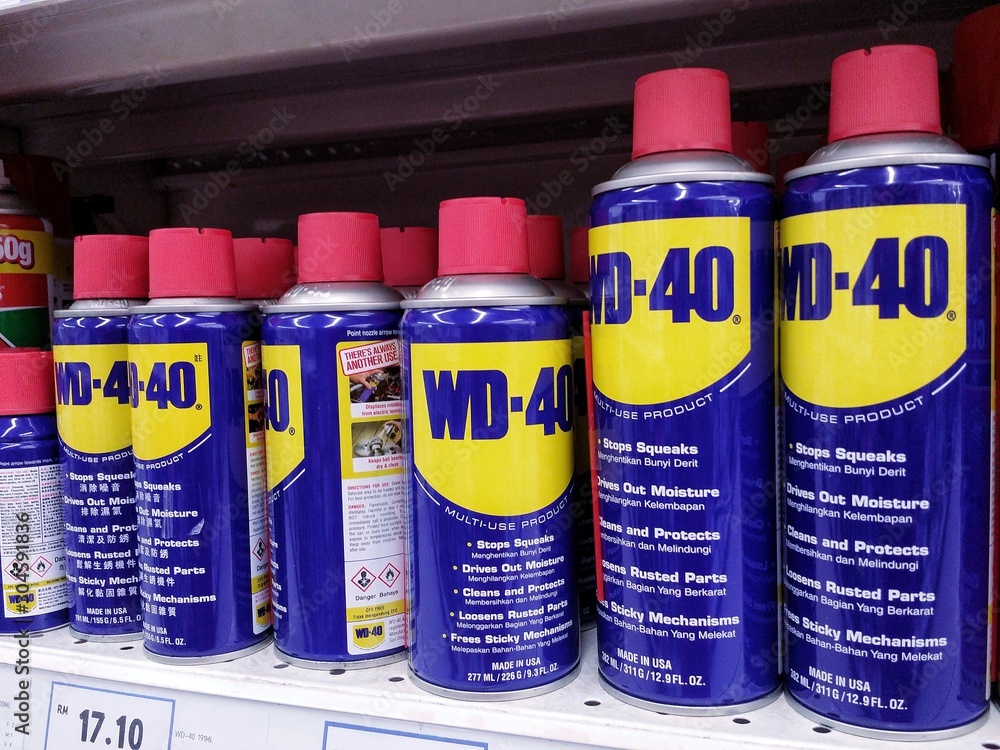 KUALA LUMPUR, MALAYSIA - MAY 20, 2017 : WD-40 product on a supermarket ...