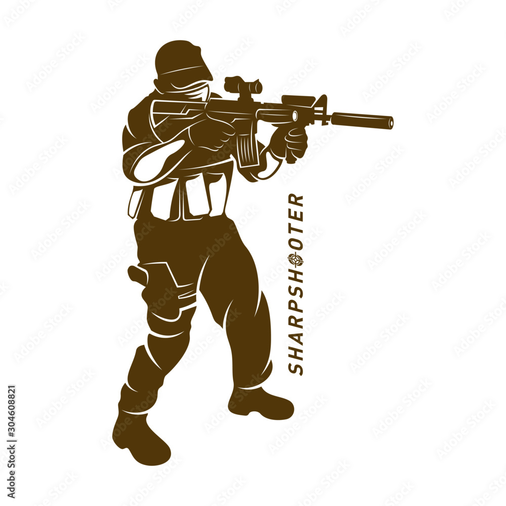 Sniper vector logo design concept style, Sharpshooter Style Concept ...