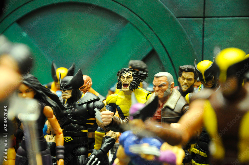 KUALA LUMPUR, MALAYSIA -OCTOBER 6, 2018: Wolverine action figure ...