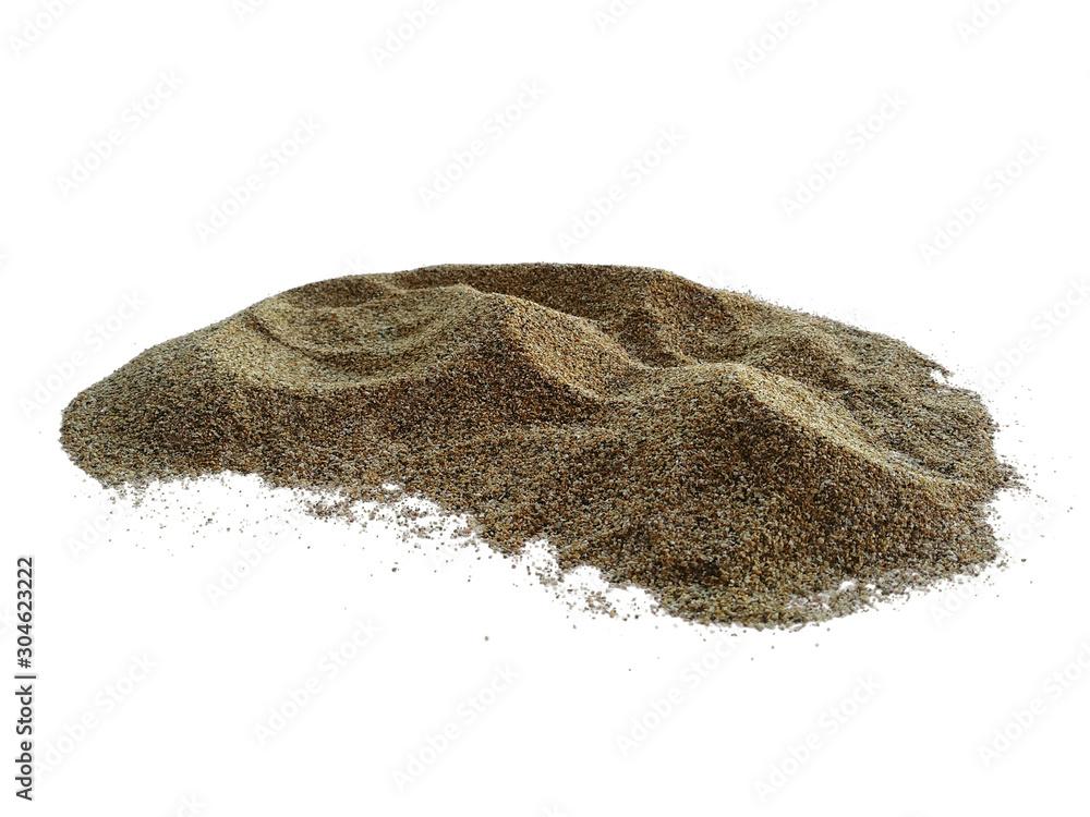 Sand beach texture on white background. Sand arrangement with clipping ...