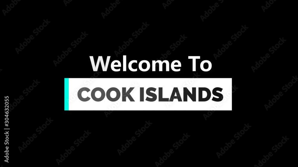 Welcome To COOK ISLANDS Text Animation in Full HD. Welcome To COOK ...