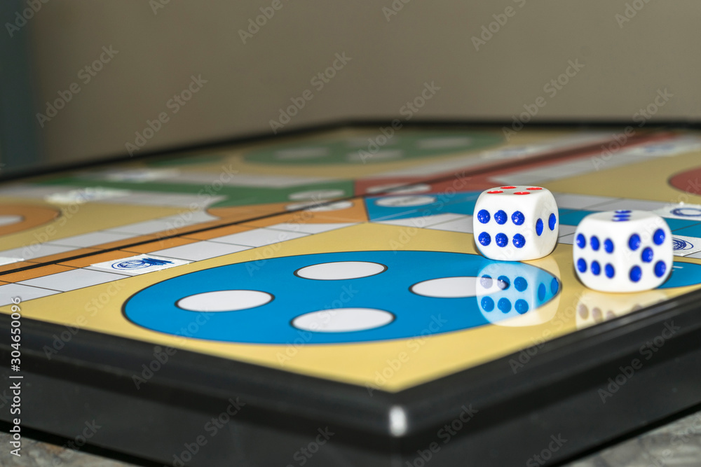 ludo game board and it's dice Stock Photo | Adobe Stock