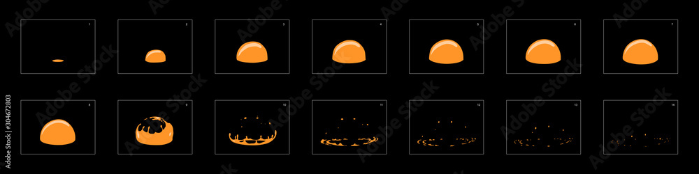 Bubble blast animation effect. dust bubble animation. dust bubble blast ...