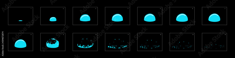 Bubble blast animation effect. water bubble animation. bubble blast ...