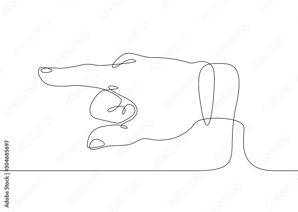 continuous line drawing Hand pointing direction finger Stock ...