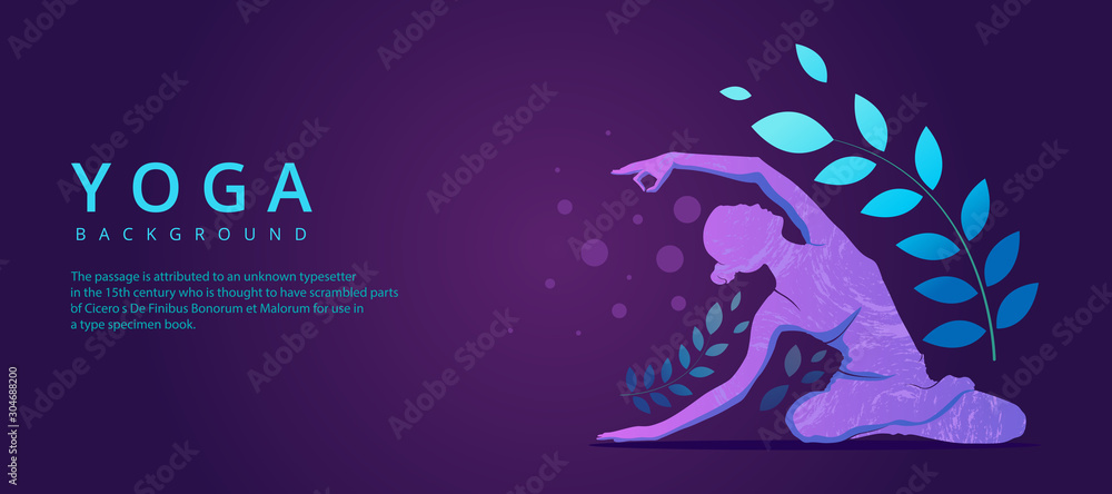 Yoga banner background, Health and fitness concept Stock Vector | Adobe ...
