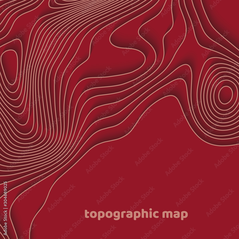 Topographic map contour background. Contour map vector. Map line of ...