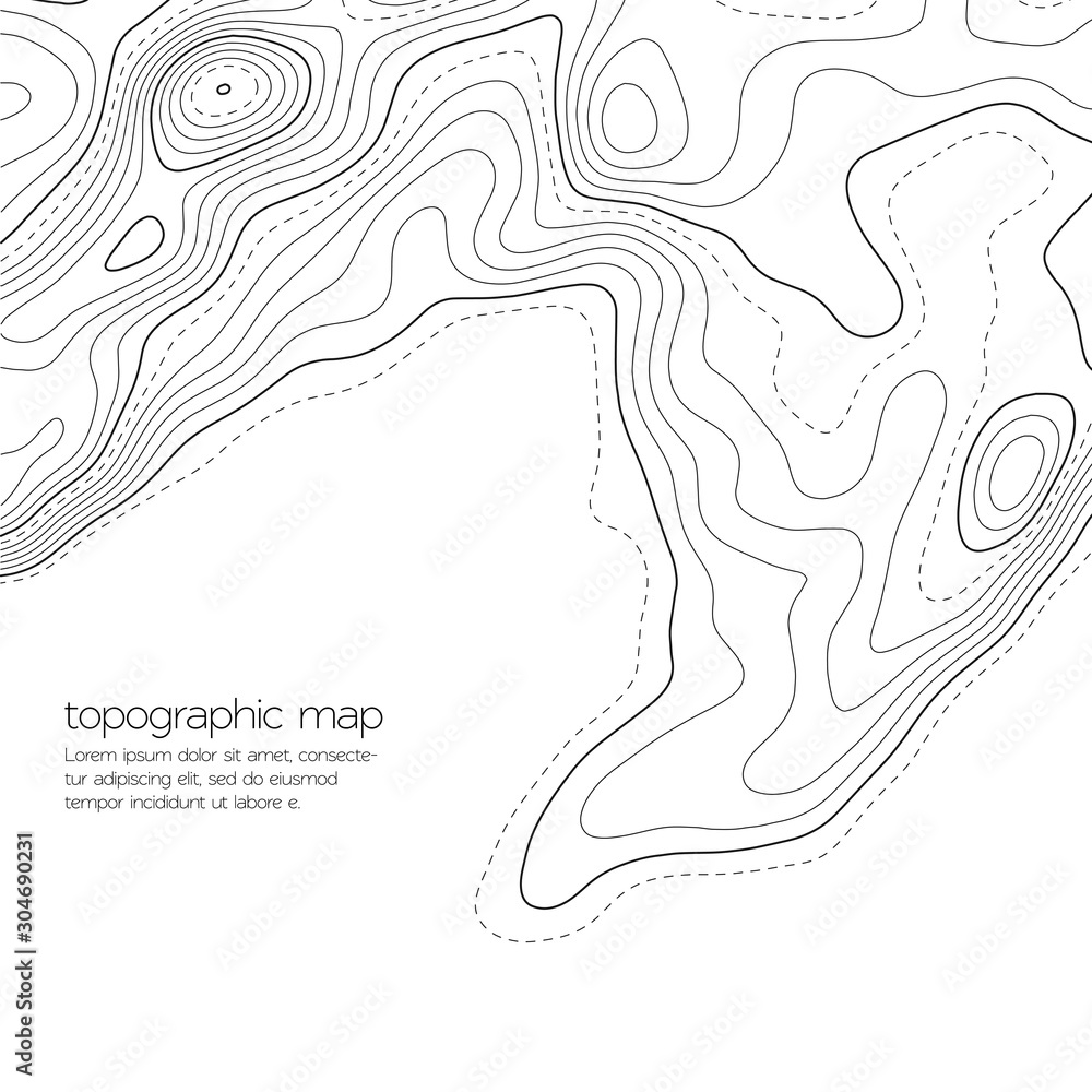Topographic map contour background. Contour map vector. Map line of ...