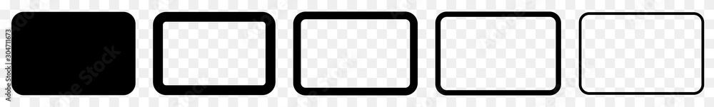 Rectangle Icon Black | Rounded Rectangles | Blank Box Symbol | Empty ...