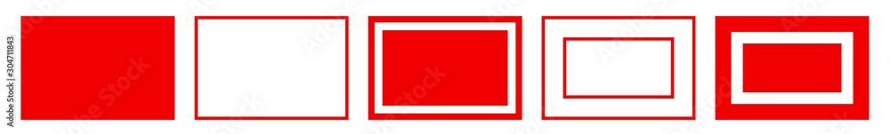 Rectangle Icon Red | Label Rectangles | Box Symbol | Frame Logo ...