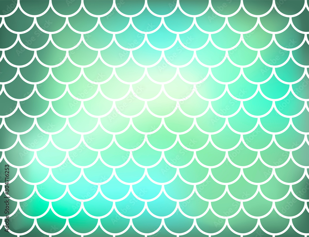 Green mermaid scales. Fish scales. Underwater sea pattern. Vector ...