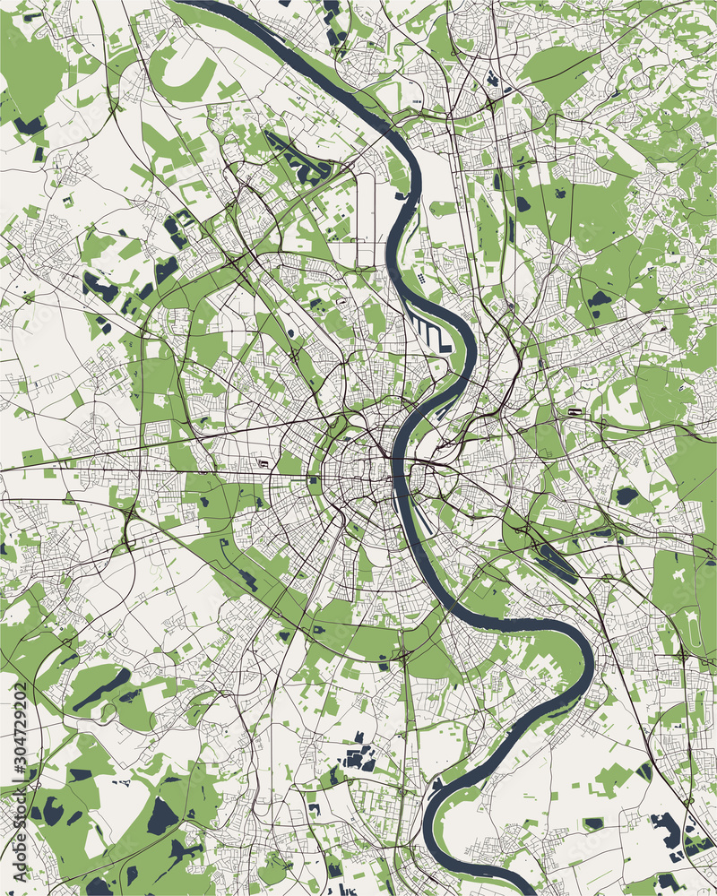 map of the city of Cologne, Germany Stock Vector | Adobe Stock