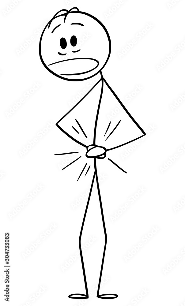 Vector cartoon stick figure drawing conceptual illustration of man ...