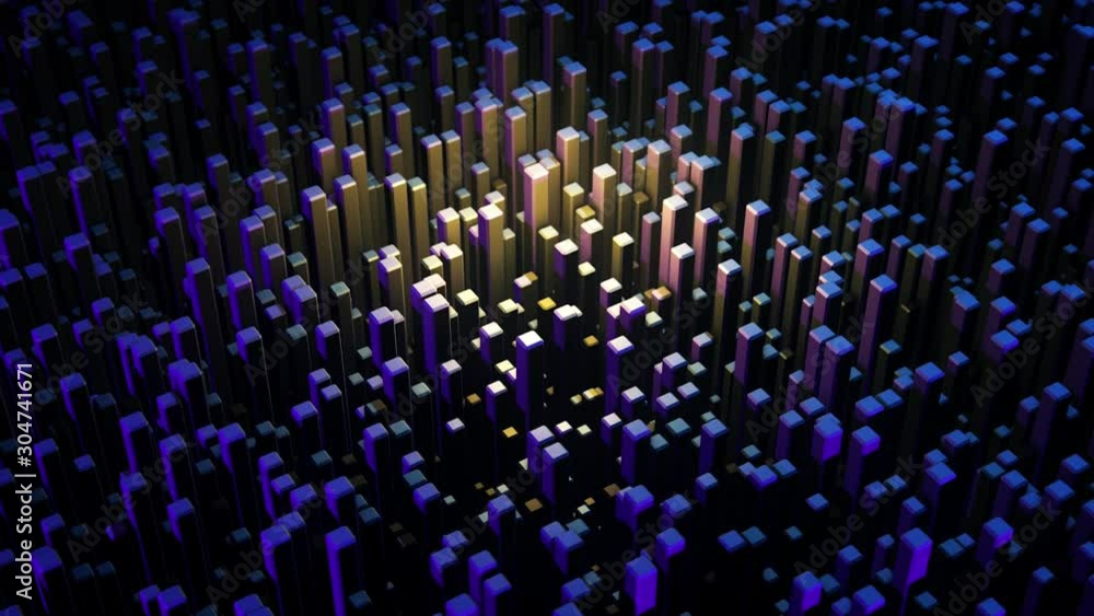 Vidéo Stock Many abstract rectangular blocks, optical Illusion, modern ...