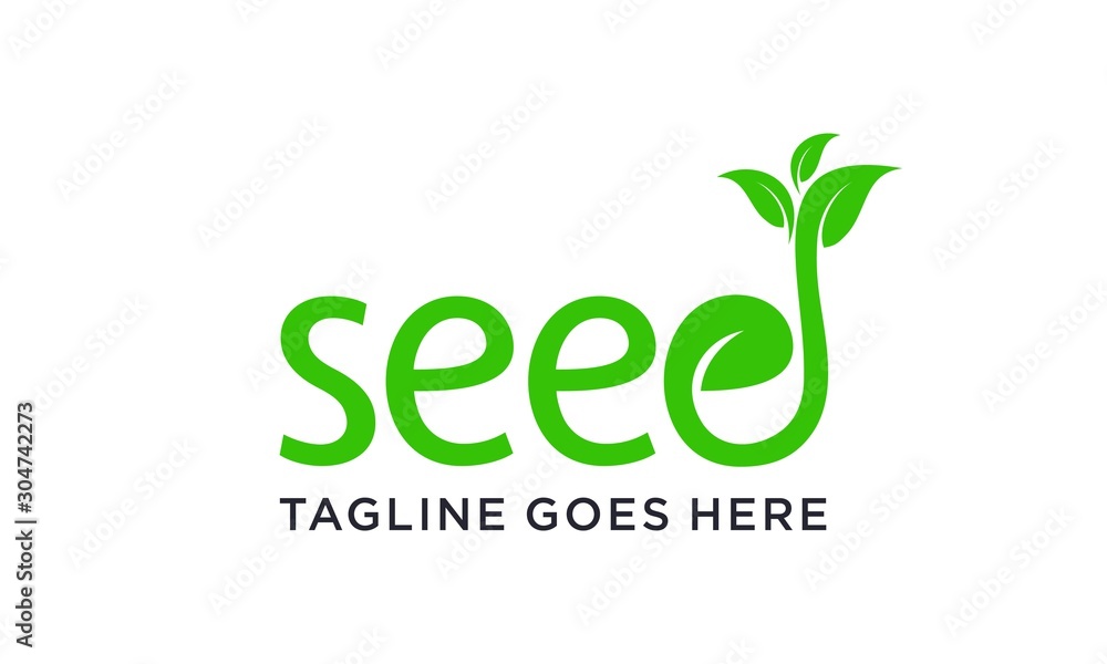 Green seed logo designs concept Stock Vector | Adobe Stock