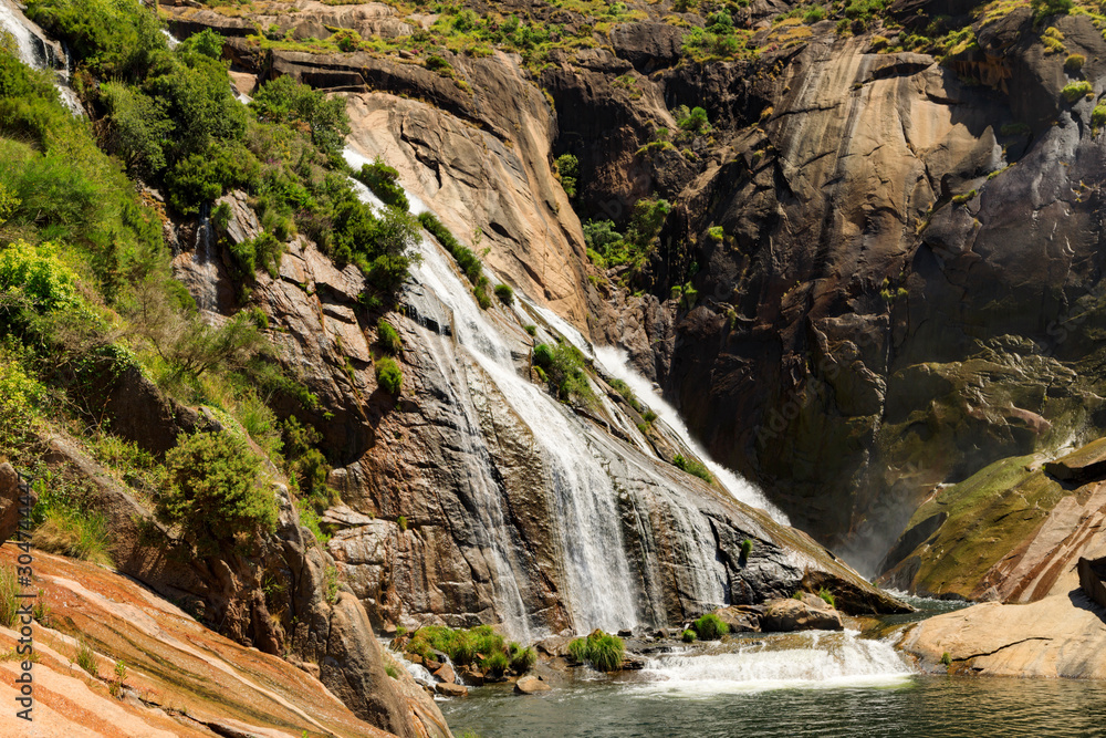 Cascada del Ezaro, one of the most beautiful waterfalls in Spain Stock ...