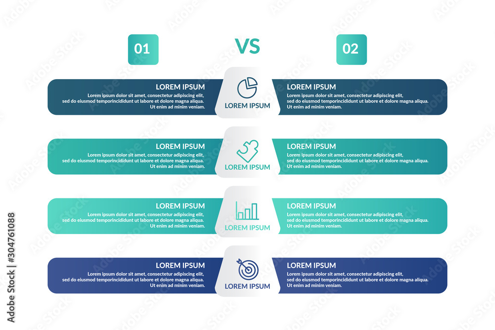comparison infographic template design for business presentation Stock ...