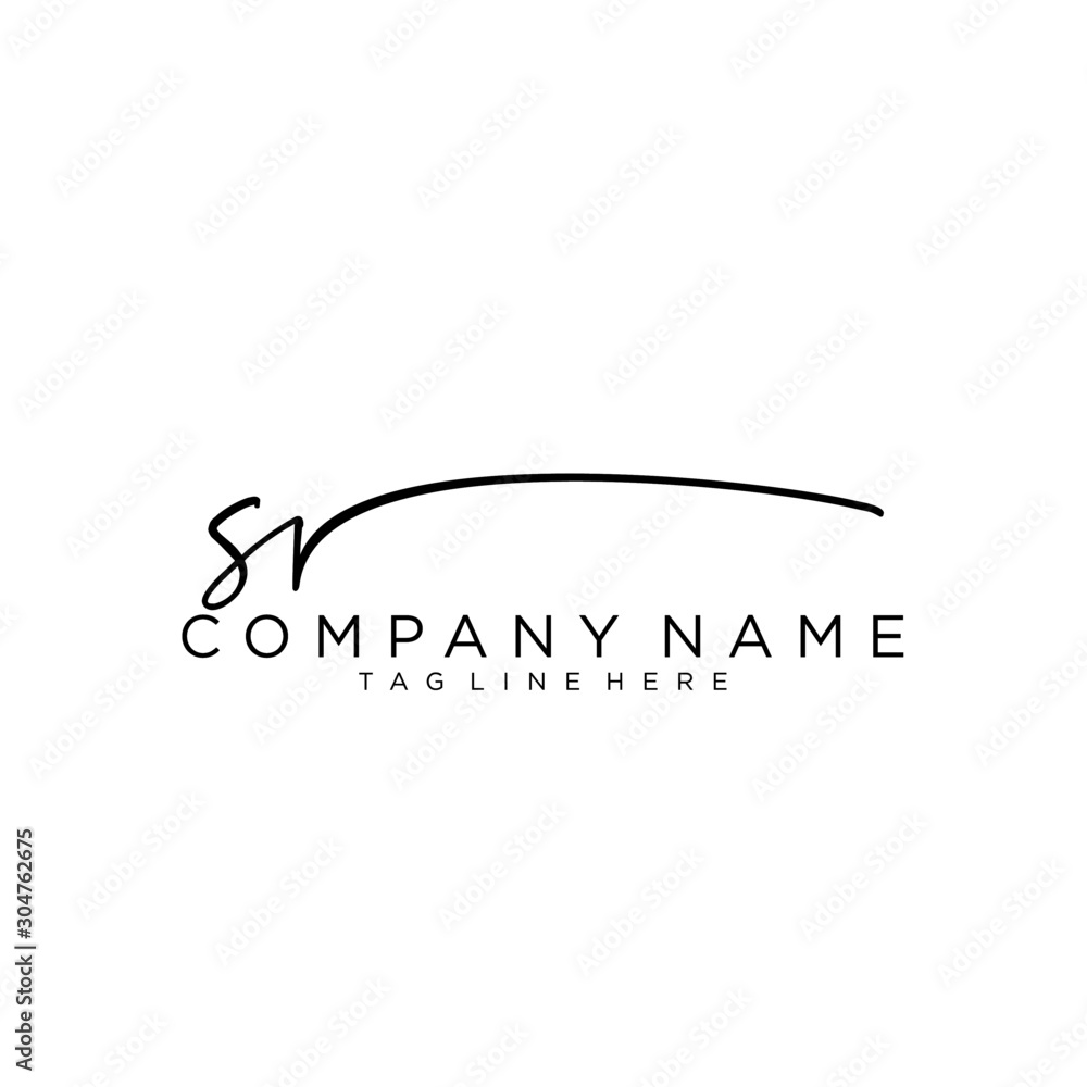 Initial letter SR Signature handwriting Logo Vector Stock Vector ...