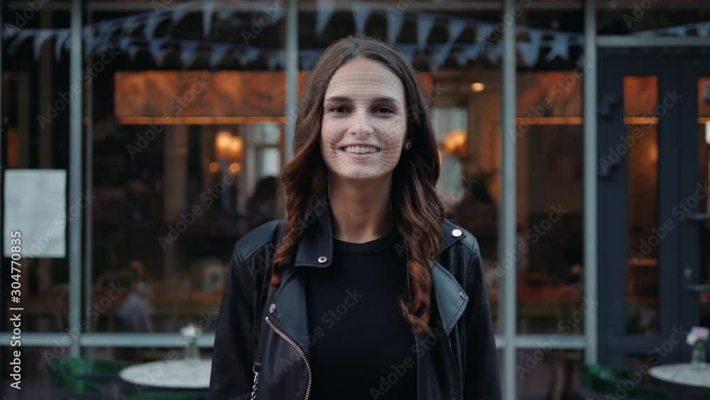 Animation 3d Recognition Scanning Mask Of The Face Woman Facial Recognition Protection And Scan