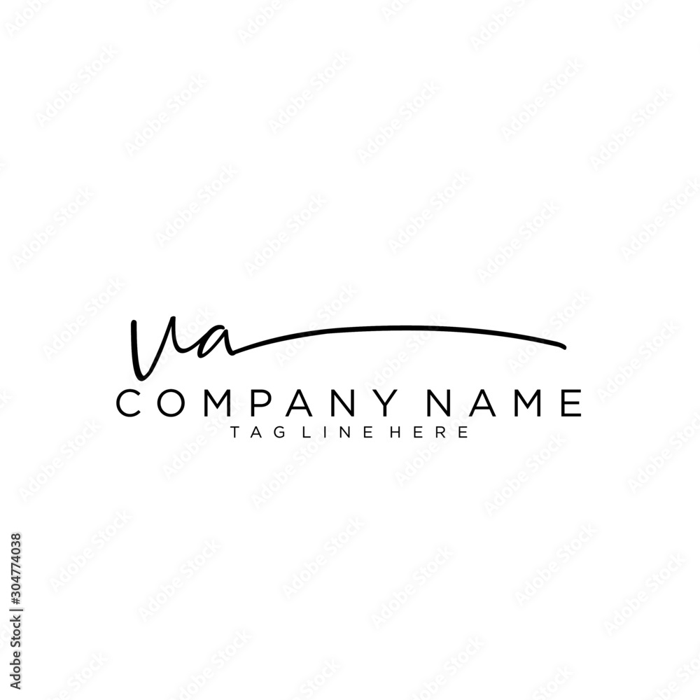 Initial letter VA Signature handwriting Logo Vector Stock Vector ...
