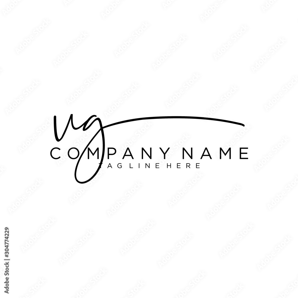 Initial letter VG Signature handwriting Logo Vector Stock Vector ...