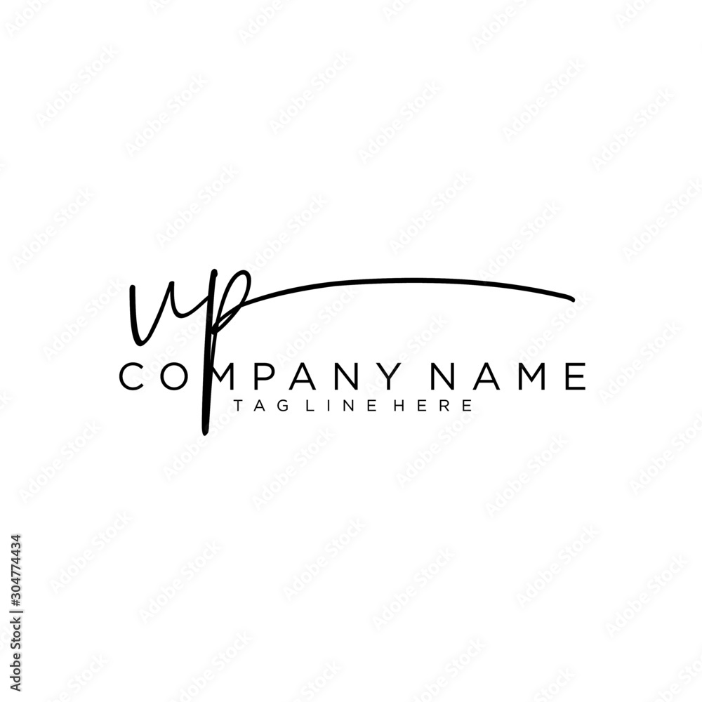 Initial letter VP Signature handwriting Logo Vector Stock Vector ...
