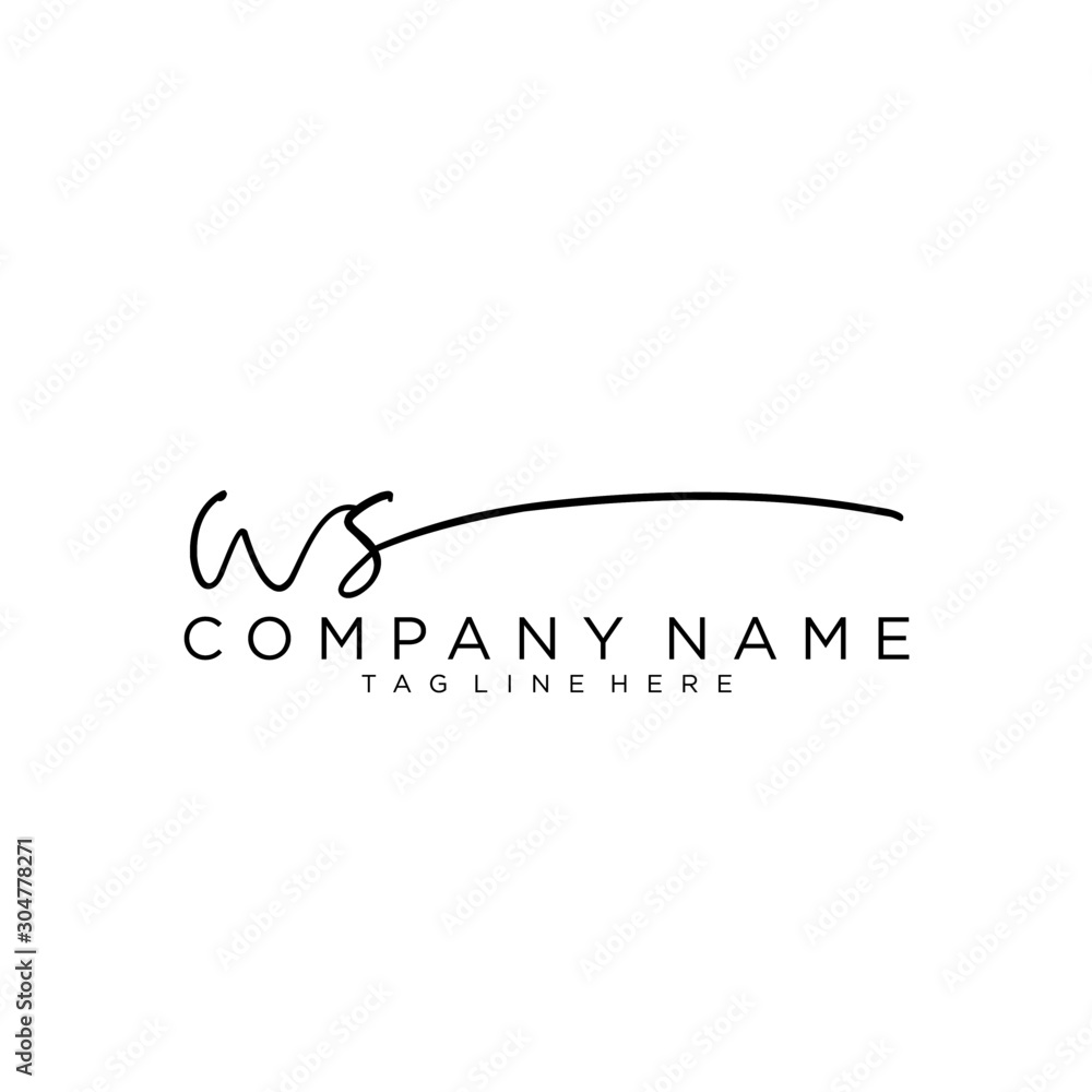 Initial letter WS Signature handwriting Logo Vector Stock Vector ...