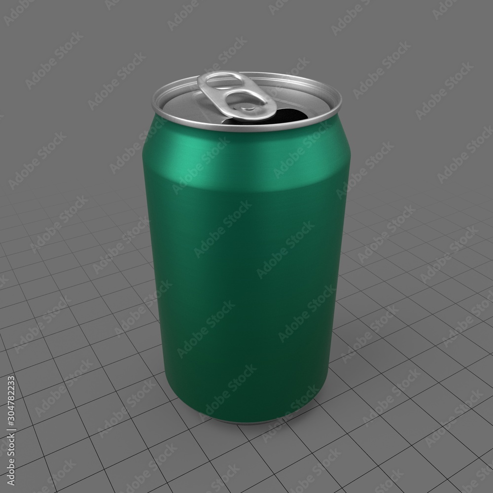 Open 330 ml beverage can Stock 3D asset | Adobe Stock