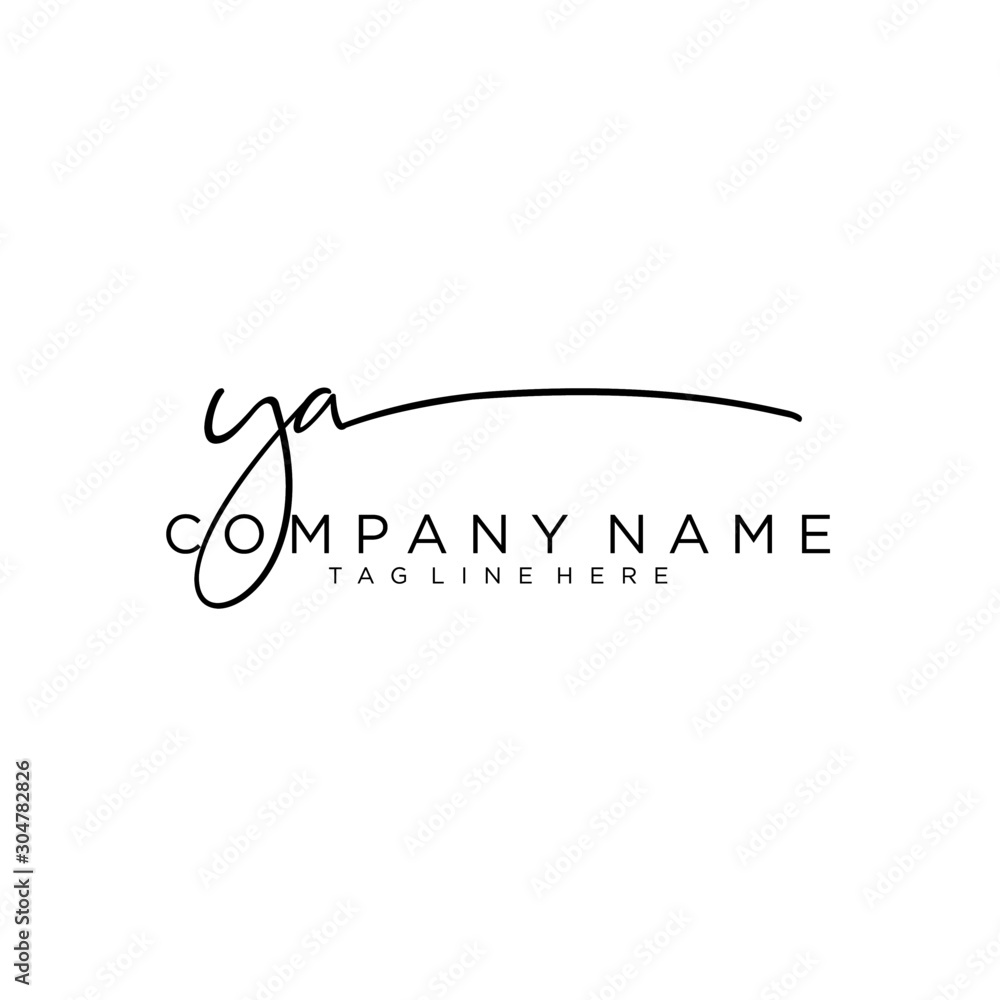Initial letter YA Signature handwriting Logo Vector Stock Vector ...
