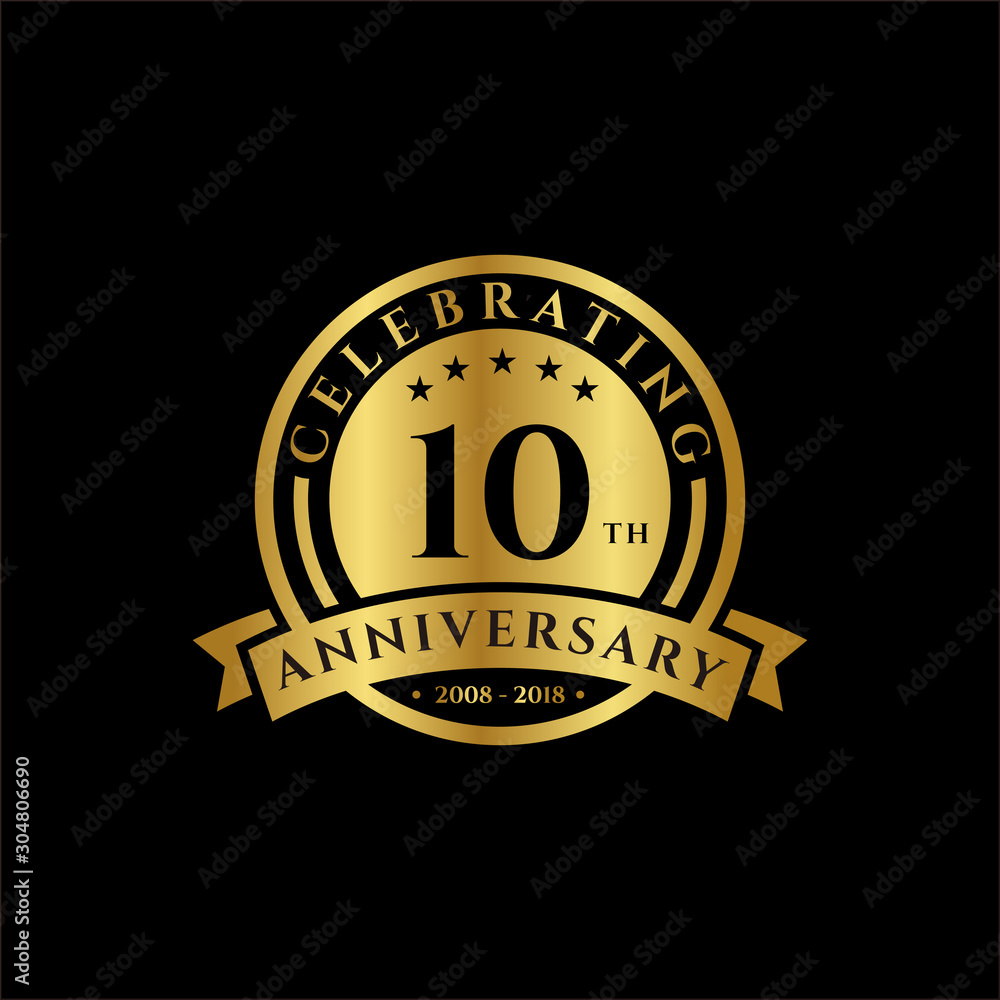 10 th Anniversary celebrations emblems vector , anniversary template ...