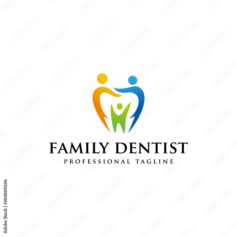 Family dental logo vector, Dental care logotype, icon vector Stock ...